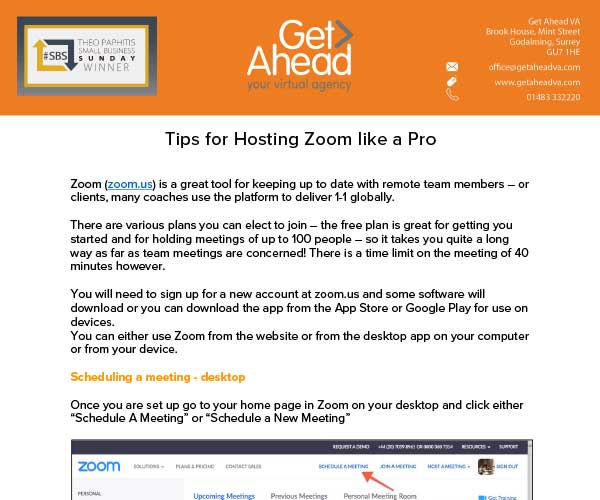 Tips for Hosting Zoom like a Pro - Get Ahead VA